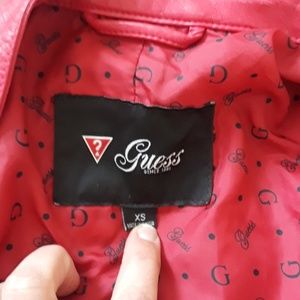 Guess | Jackets & Coats | Guess Red Faux Leather Jacket | Poshmark